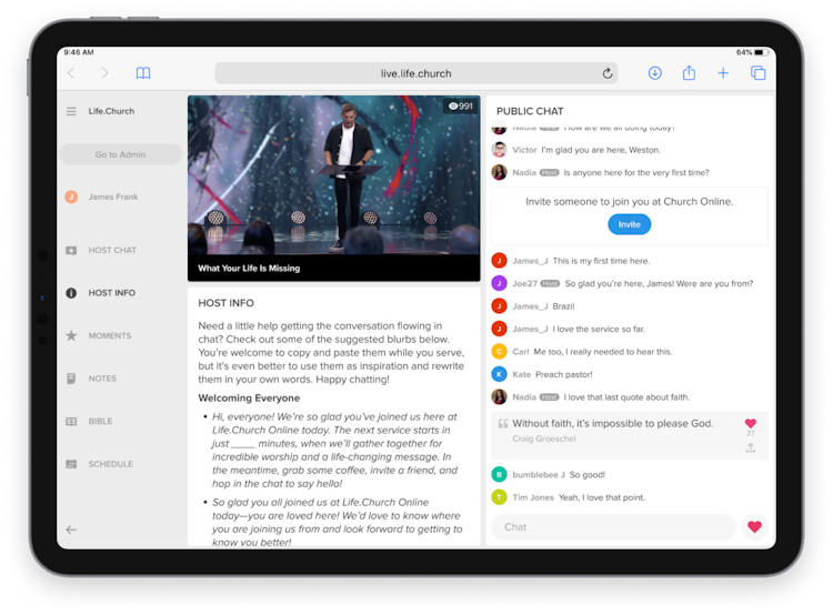 Features | Church Online Platform